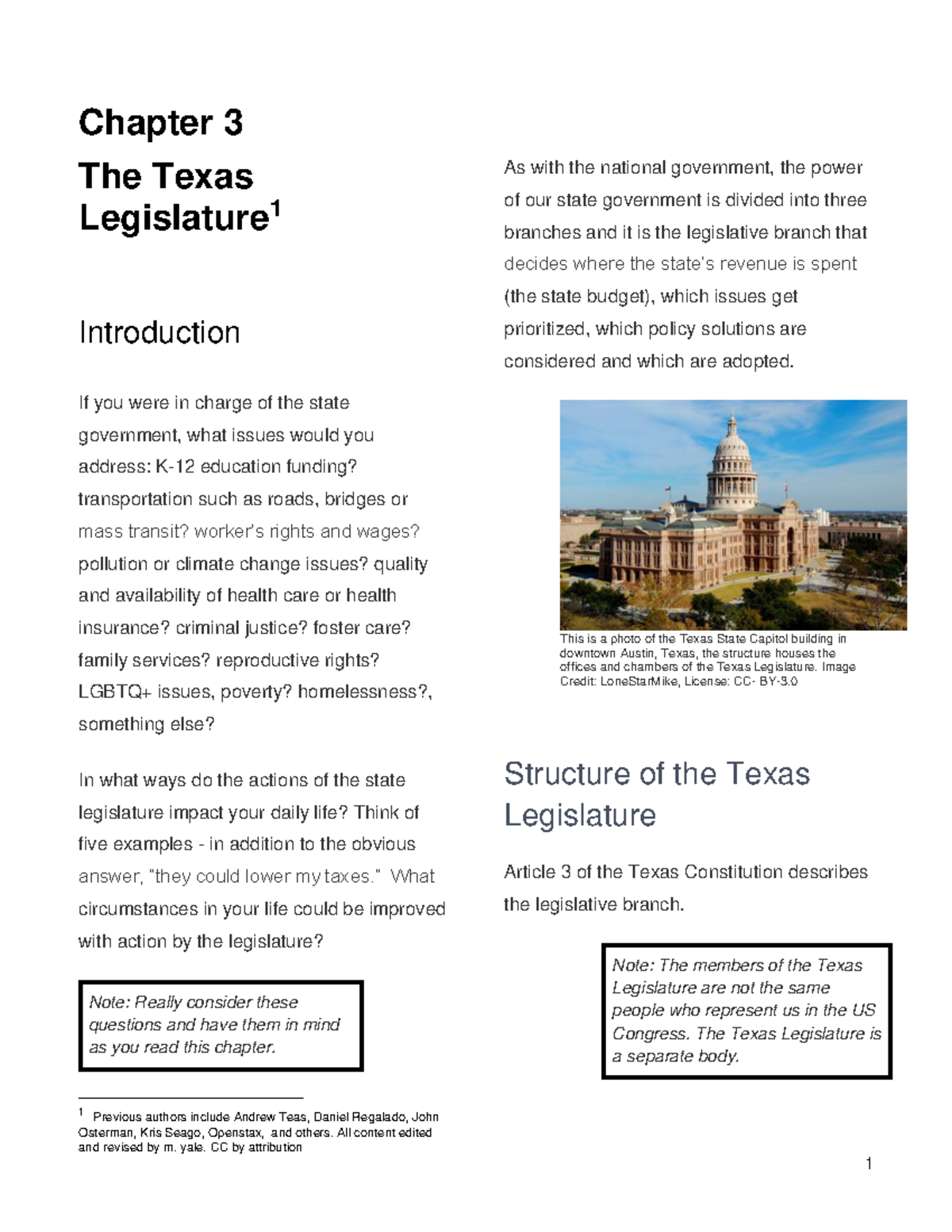 Chapter 3: The Texas Legislature - Understanding Legislative Processes ...