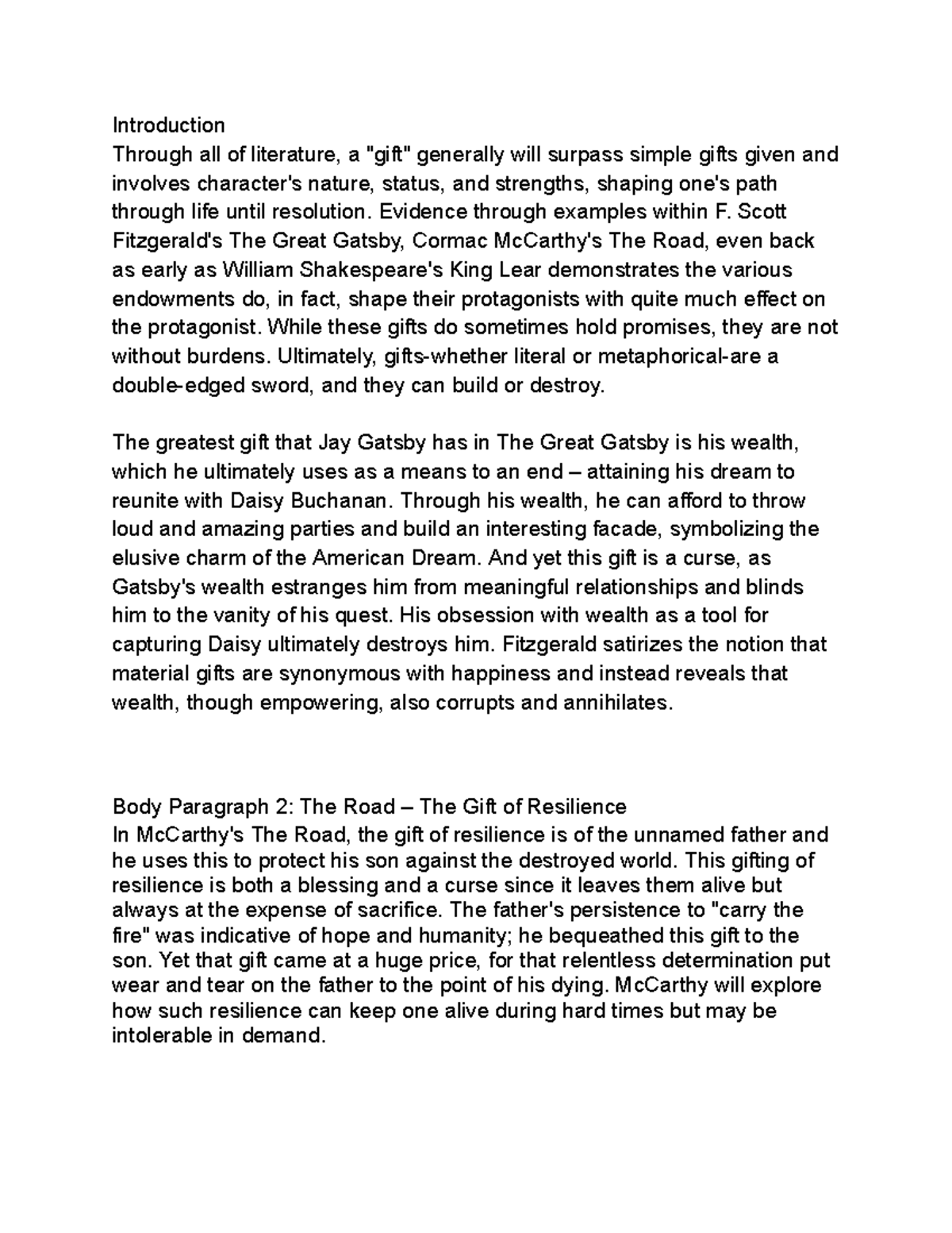 ENG 101 Essay Notes: The Dual Nature of Gifts in Literature - Studocu