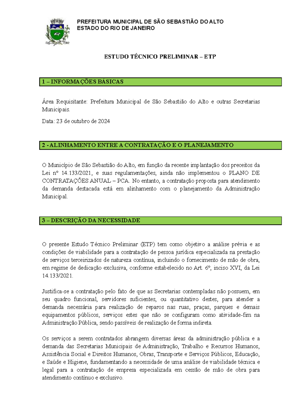 Apendice Anexo I - ETP1 - ESTADO DO RIO DE JANEIRO ESTUDO TÉCNICO ...