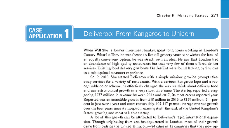 Chapter 9 Case Study: Managing Strategy - Deliveroo's Growth Journey ...