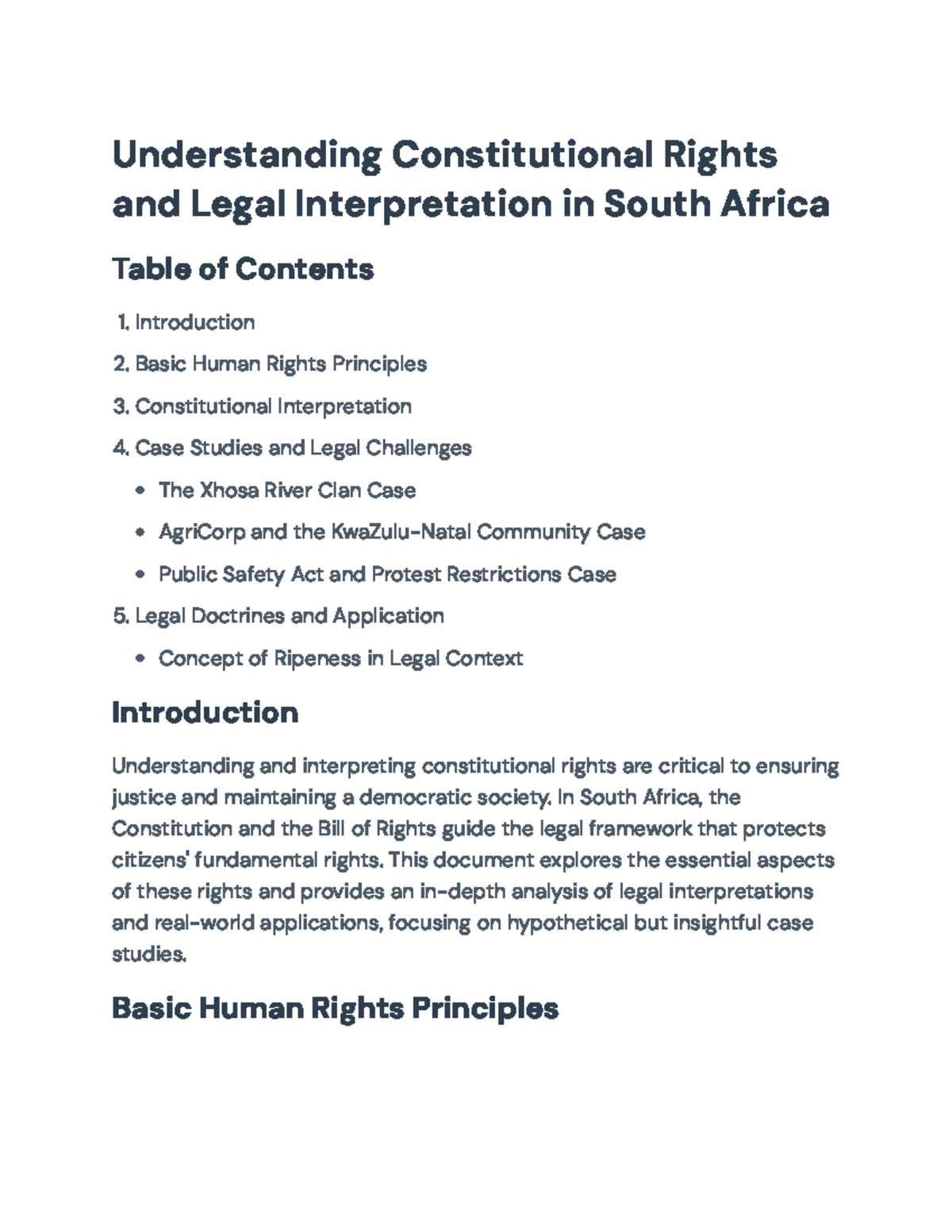 Understanding Constitutional Rights and Legal Interpretation in SA ...