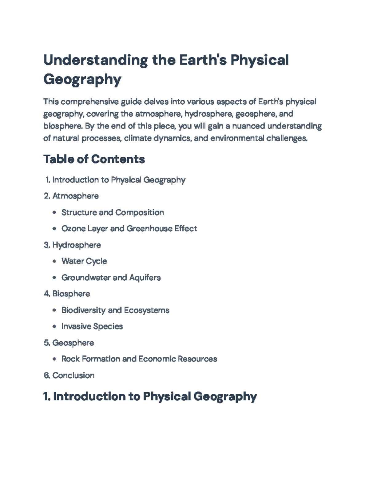 Understanding Earth's Physical Geography: Key Concepts and Systems ...