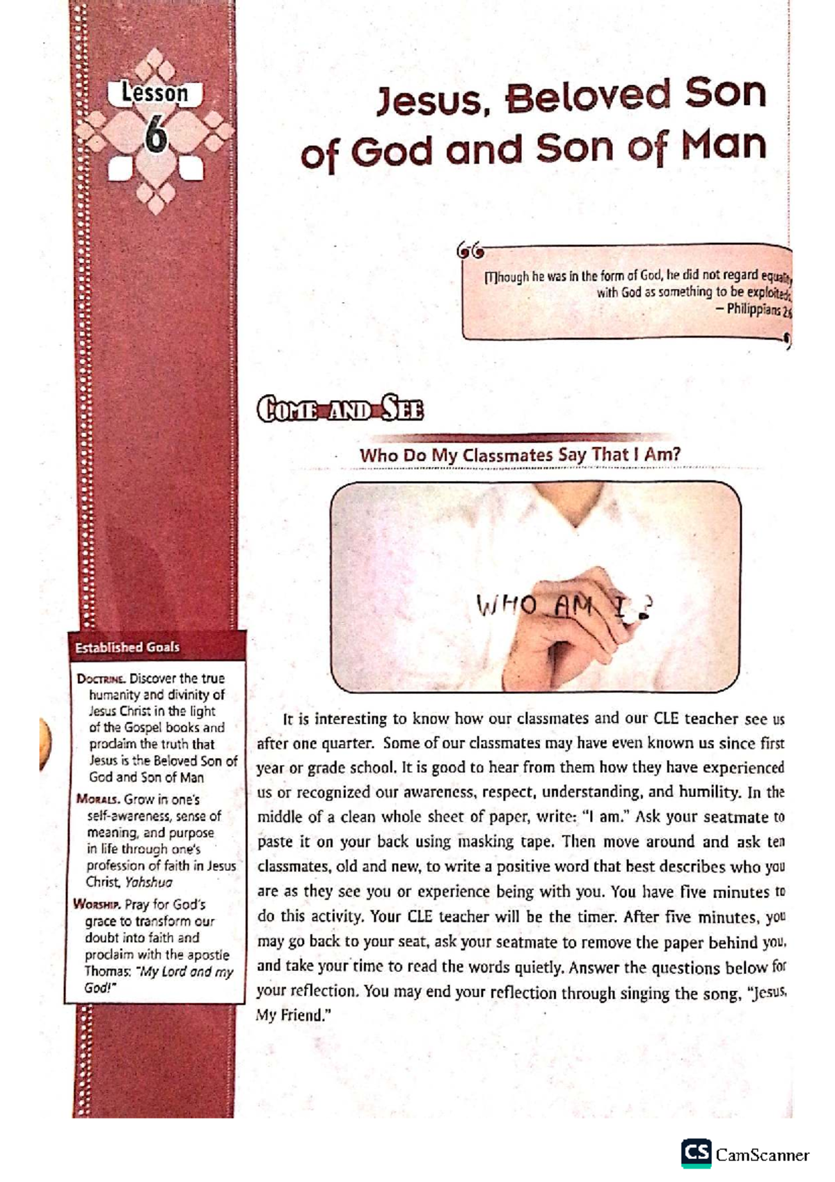 CS Lesson: Understanding Jesus as the Beloved Son of God and Son of Man ...