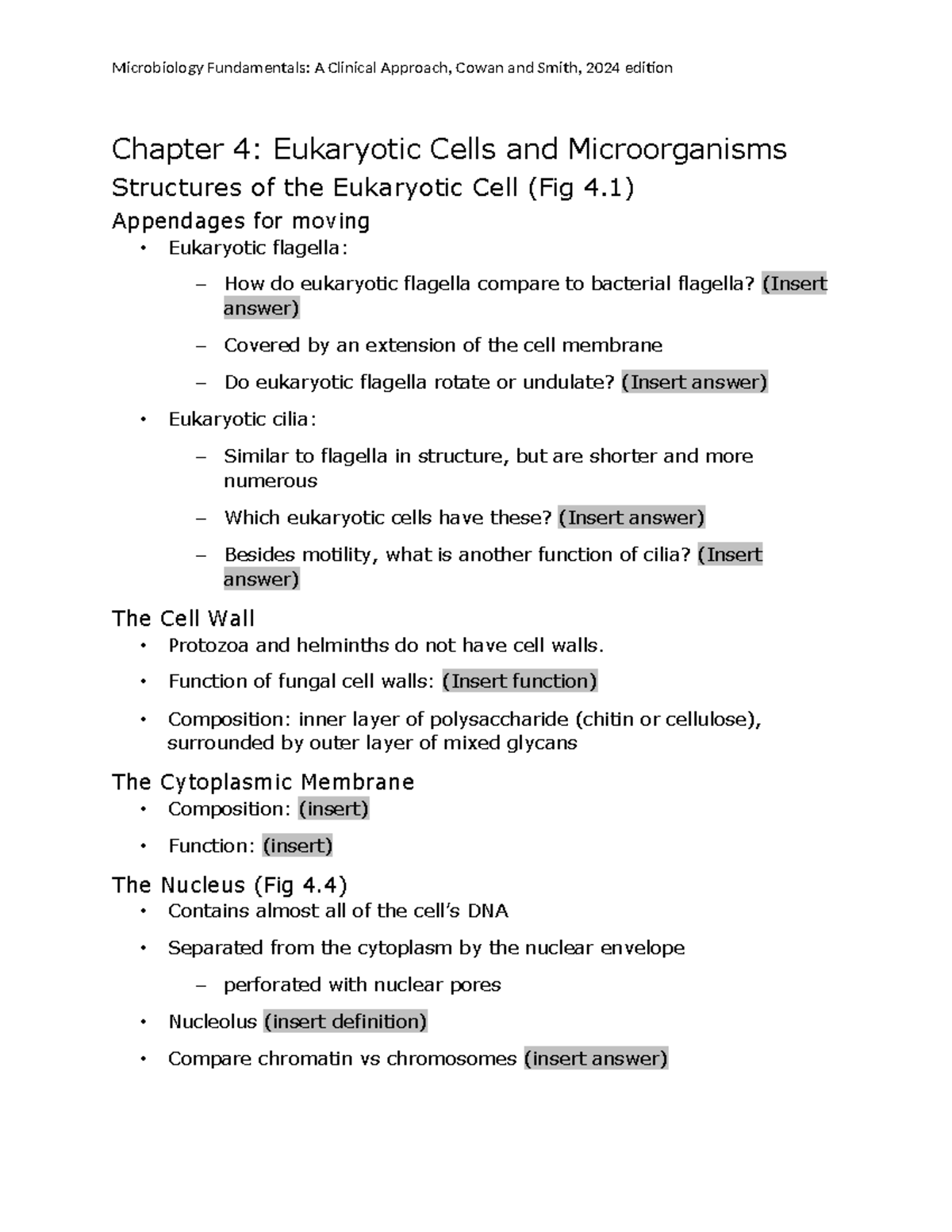 Microbiology 2024: Chapter 4 - Eukaryotic Cells & Microorganisms Notes ...