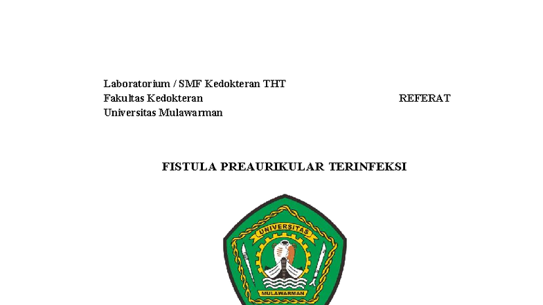 Referat Fistula Preaurikular Terinfeksi - SMF THT FK Universitas ...