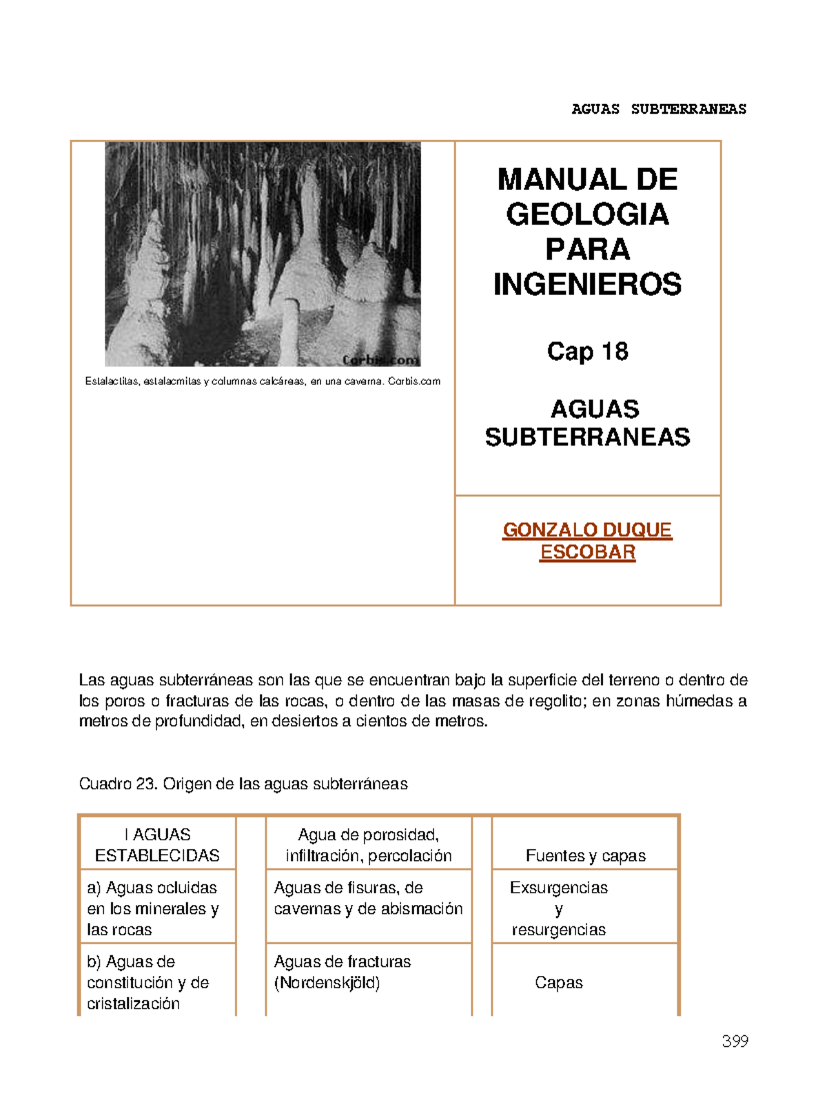 AGUAS SUBTERRÁNEAS: MANUAL DE GEOLOGÍA PARA INGENIEROS - Capítulo 18 ...