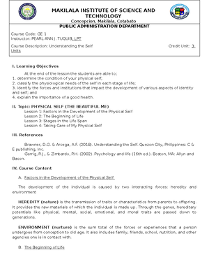 UTS - Module 4 - lecture notes - I. Learning Objectives At the end of ...