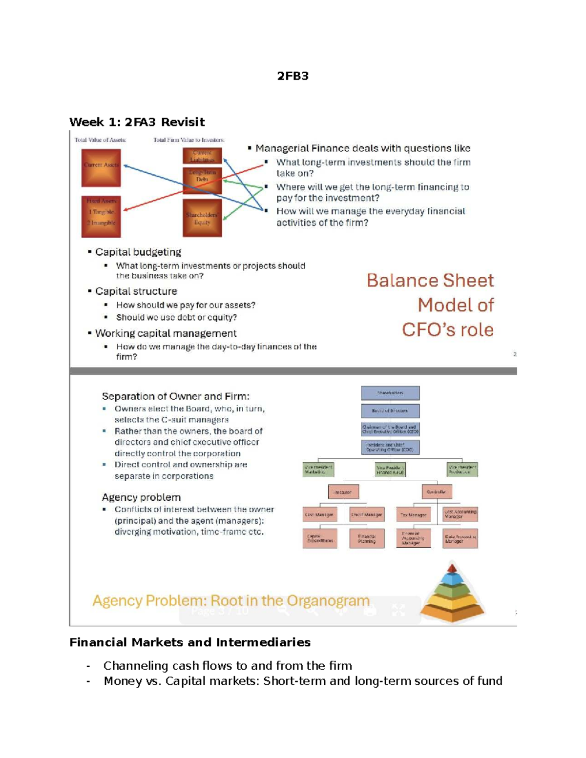 2FB3 Week 1: Financial Markets, Cost of Capital, and Valuation Notes ...