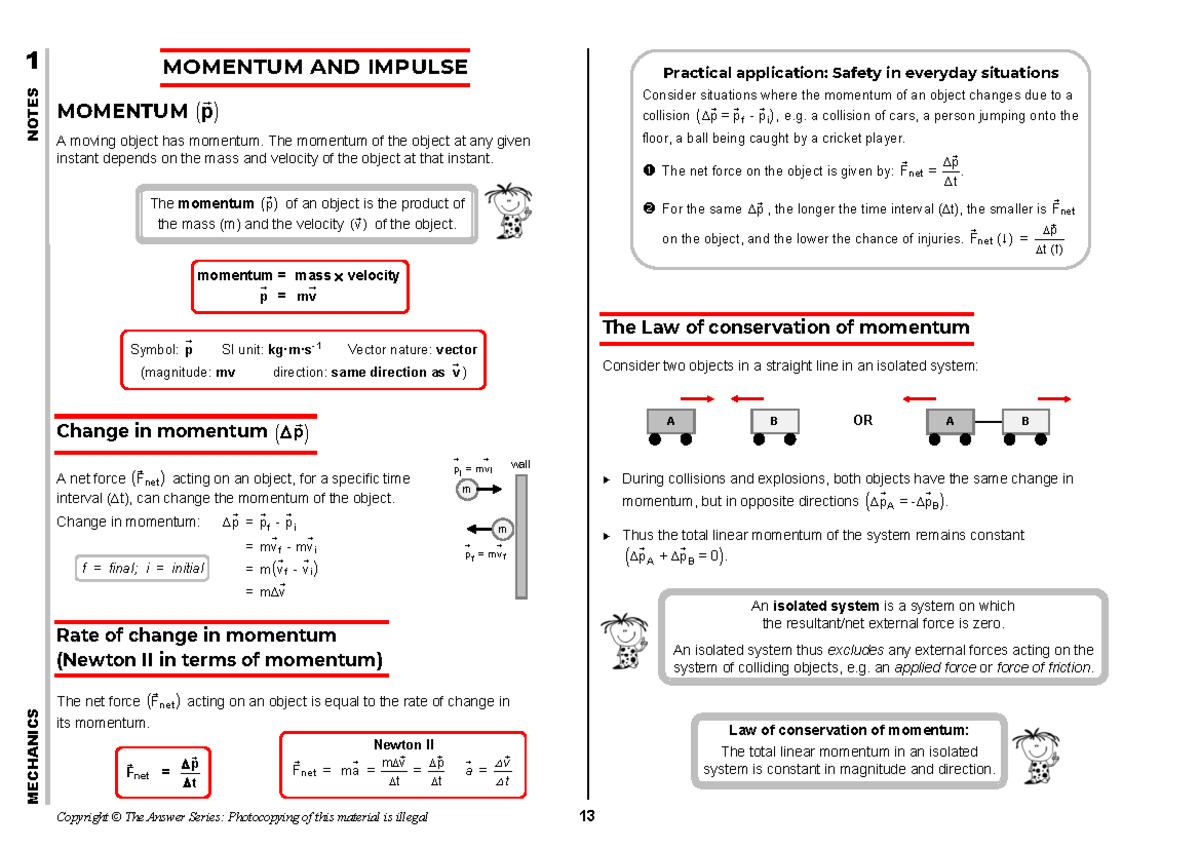 Gr-12 MOMENTUM AND IMPULSE: Key Facts and Applications - Studocu