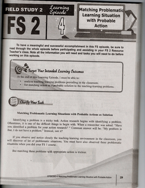 Field Study 01, Episode 01 - FIELD STUDY1 LEARNING EPISODE 1 The School Environment SPARK Your ...