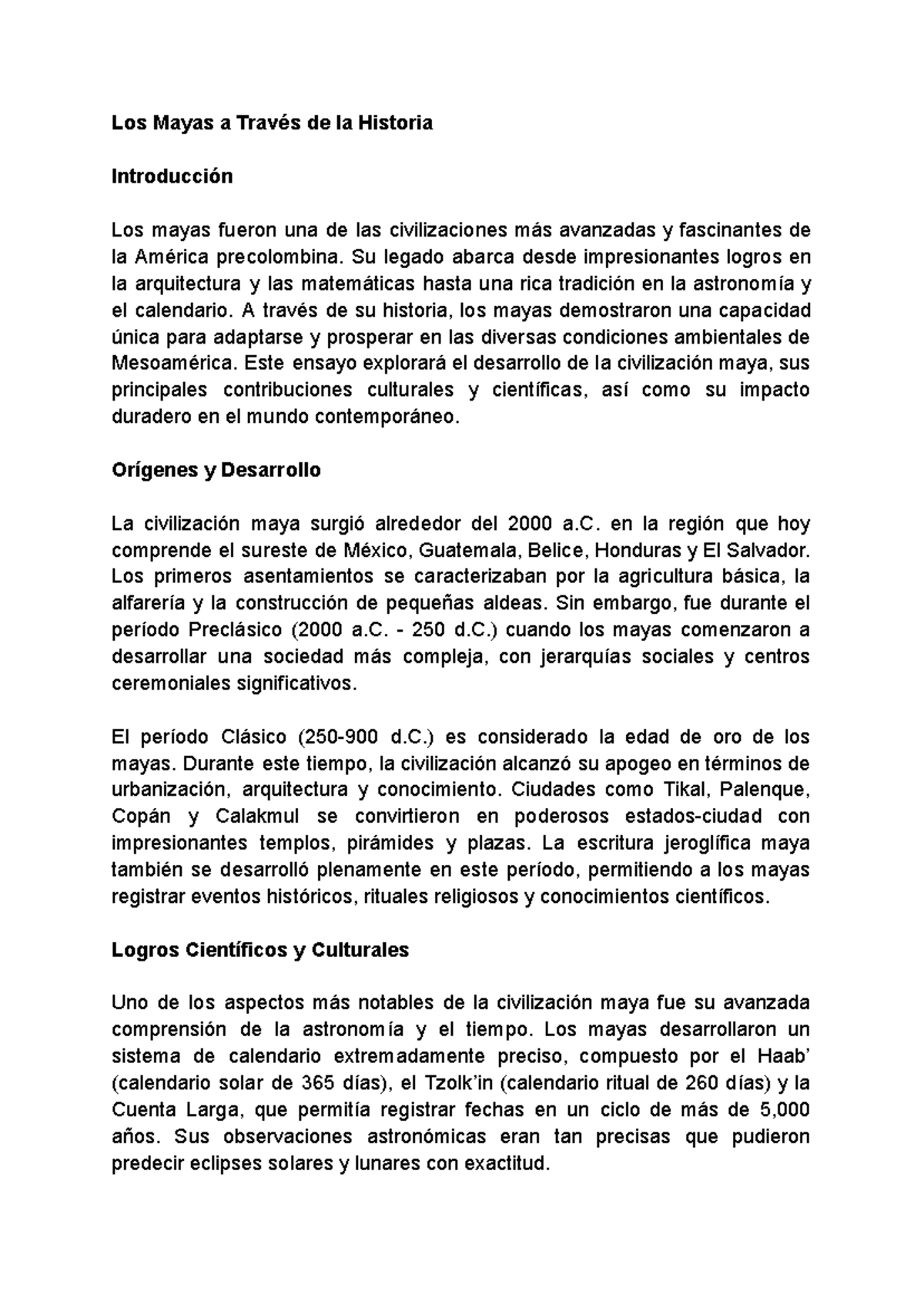 Los Mayas a Través de la Historia - Los Mayas a Través de la Historia ...