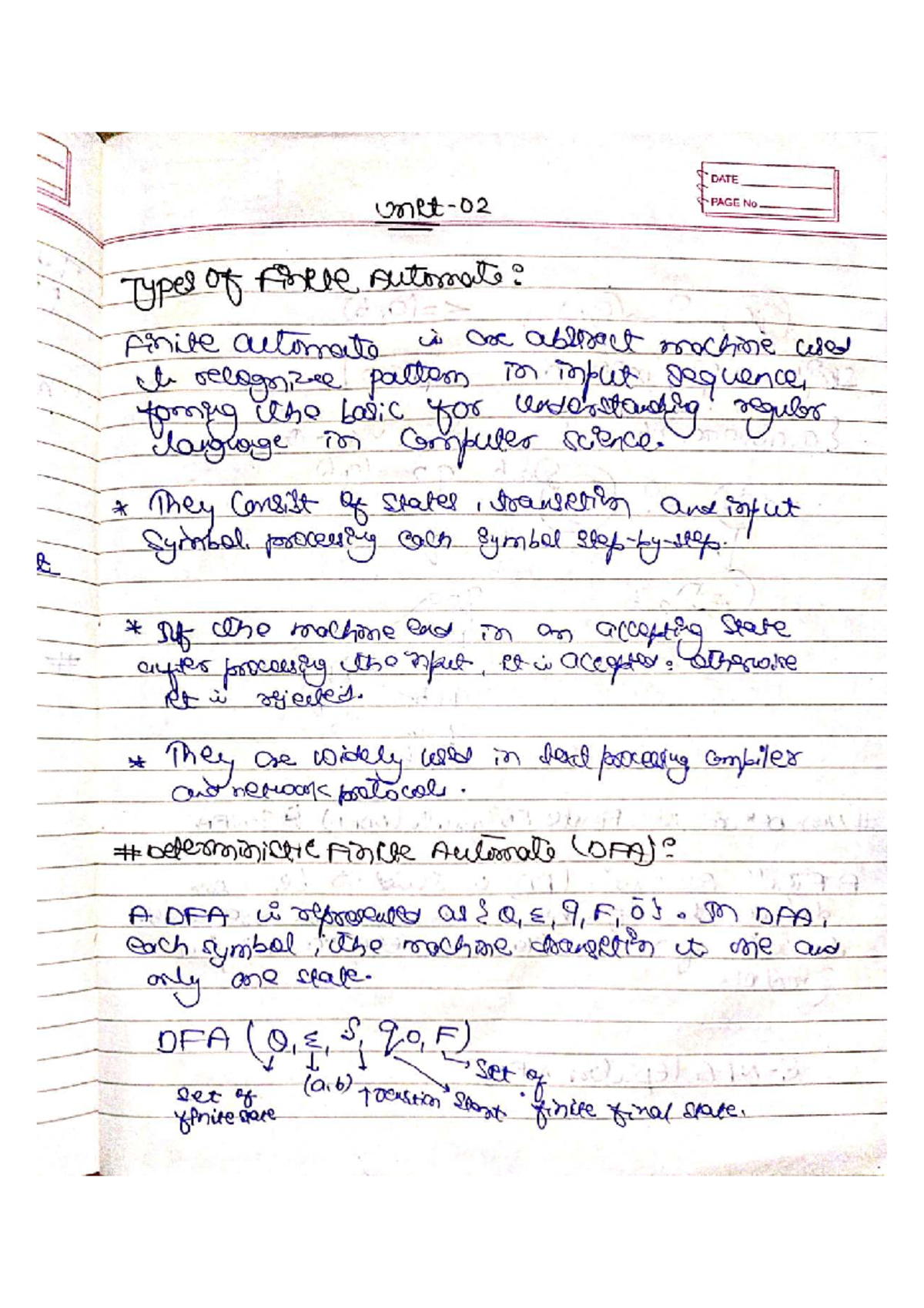 Types of Finite Automata: DFA and NDFA Overview for CS Course - Studocu