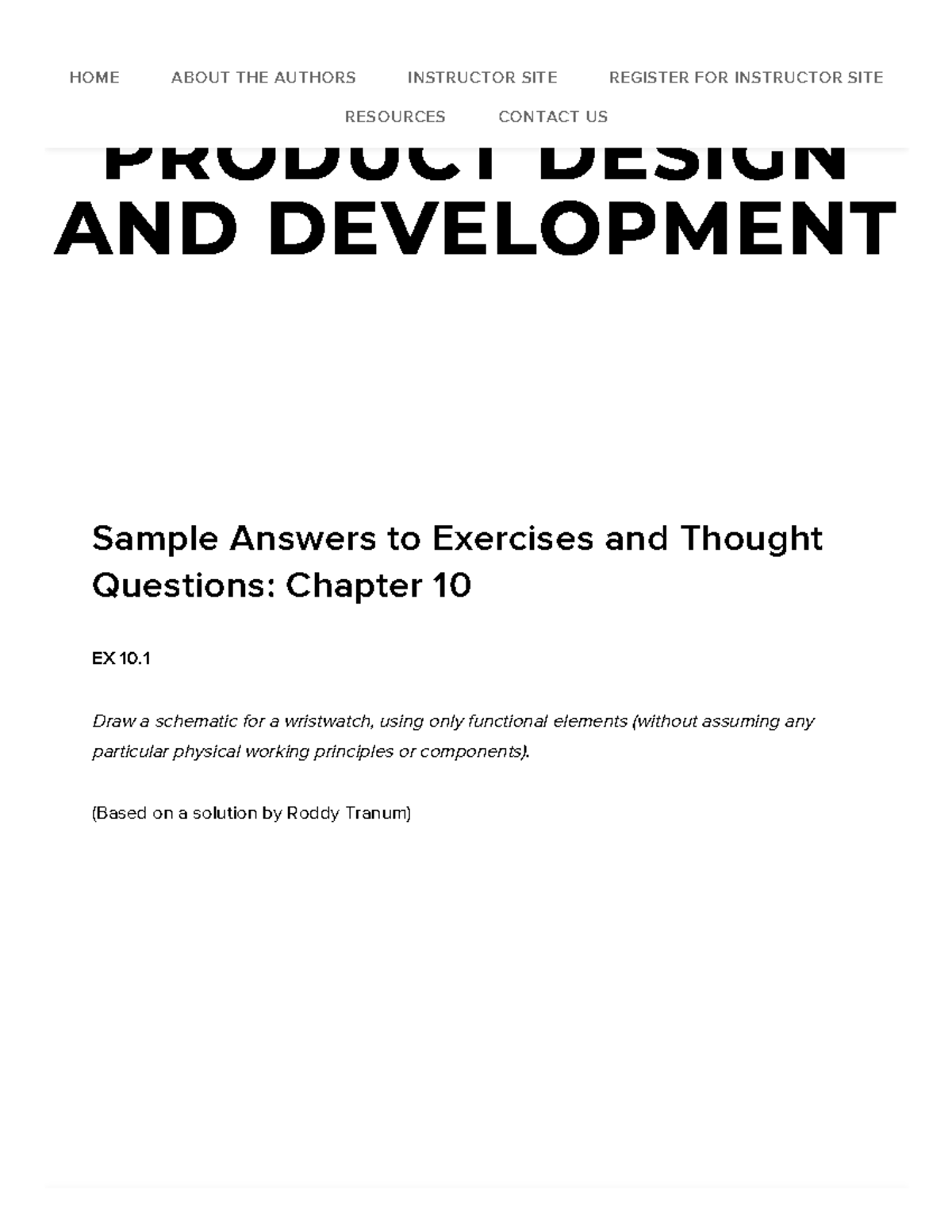 Solutions to Chapter 10 Exercises - Product Design & Development - Studocu