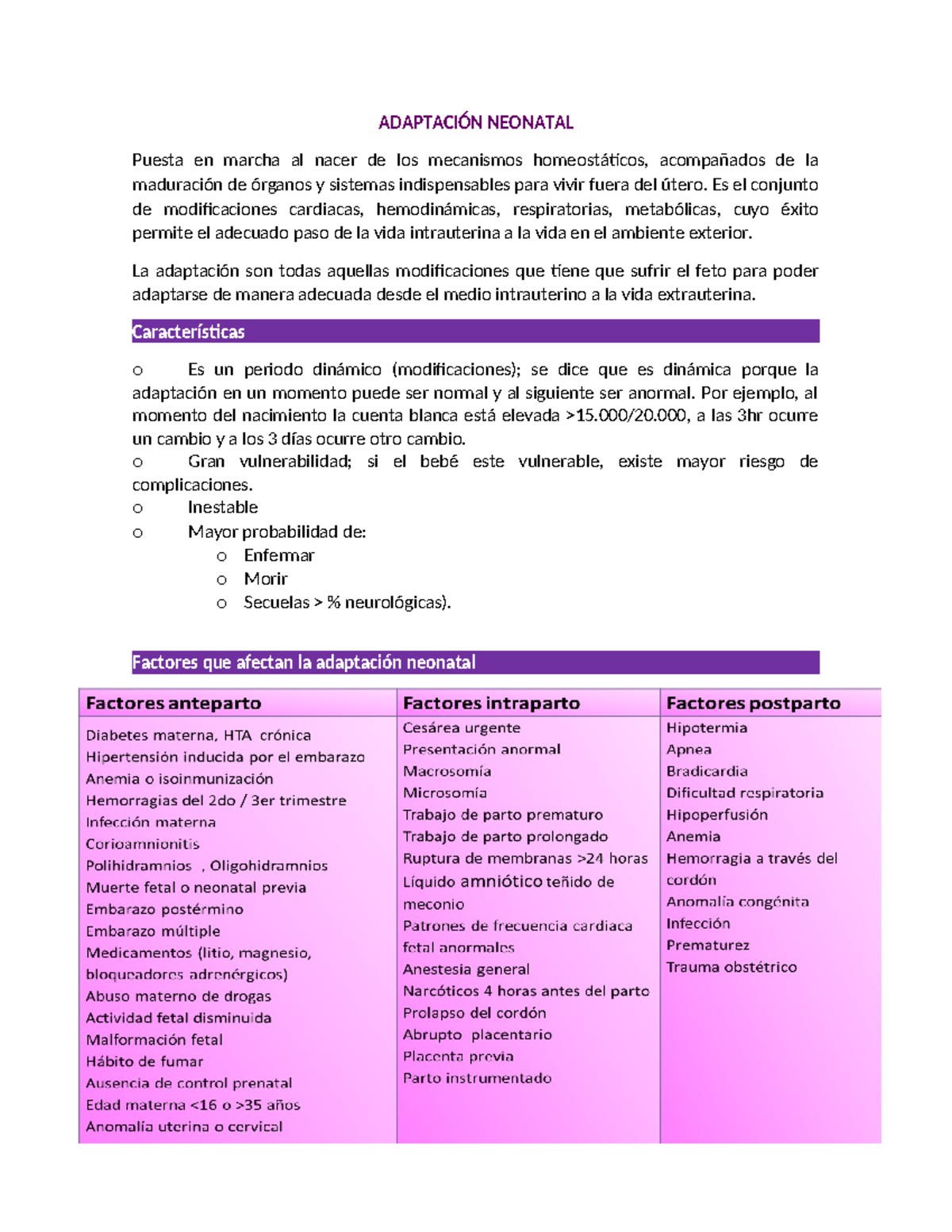 Adaptación Neonatal: Mecanismos y Cuidados Inmediatos - Curso de ...
