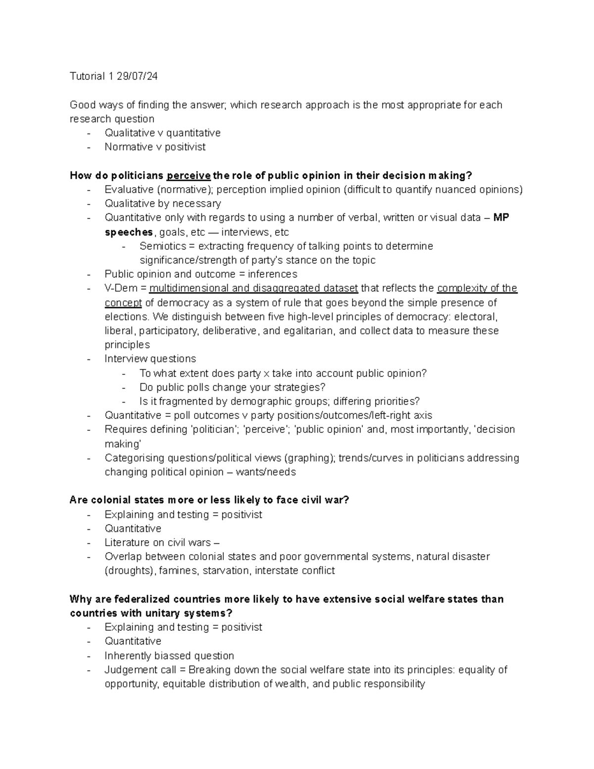 Tutorial 1: Research Approaches in Political Decision-Making Analysis ...