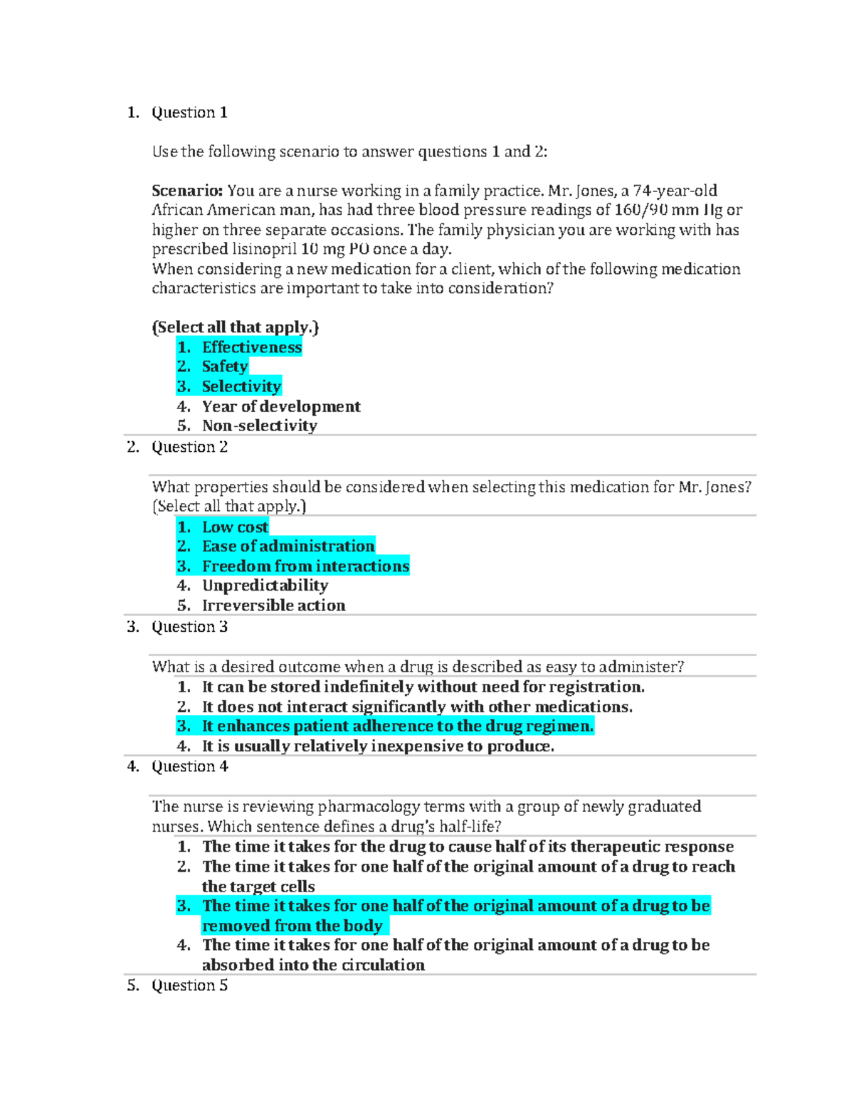 Pharm-Quiz Notes: Key Concepts and Scenarios Explained - Studocu