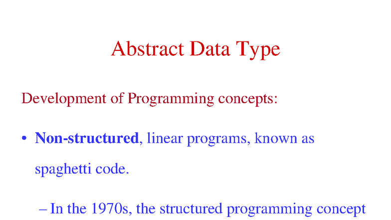 02 - Abstract Data Type - Lecture Notes on Programming Concepts - Studocu