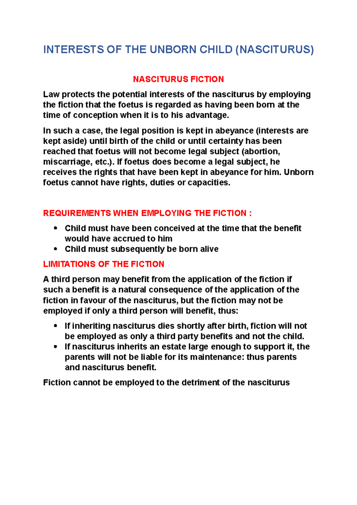 LAW 101: Understanding the Nasciturus Fiction and Its Implications ...