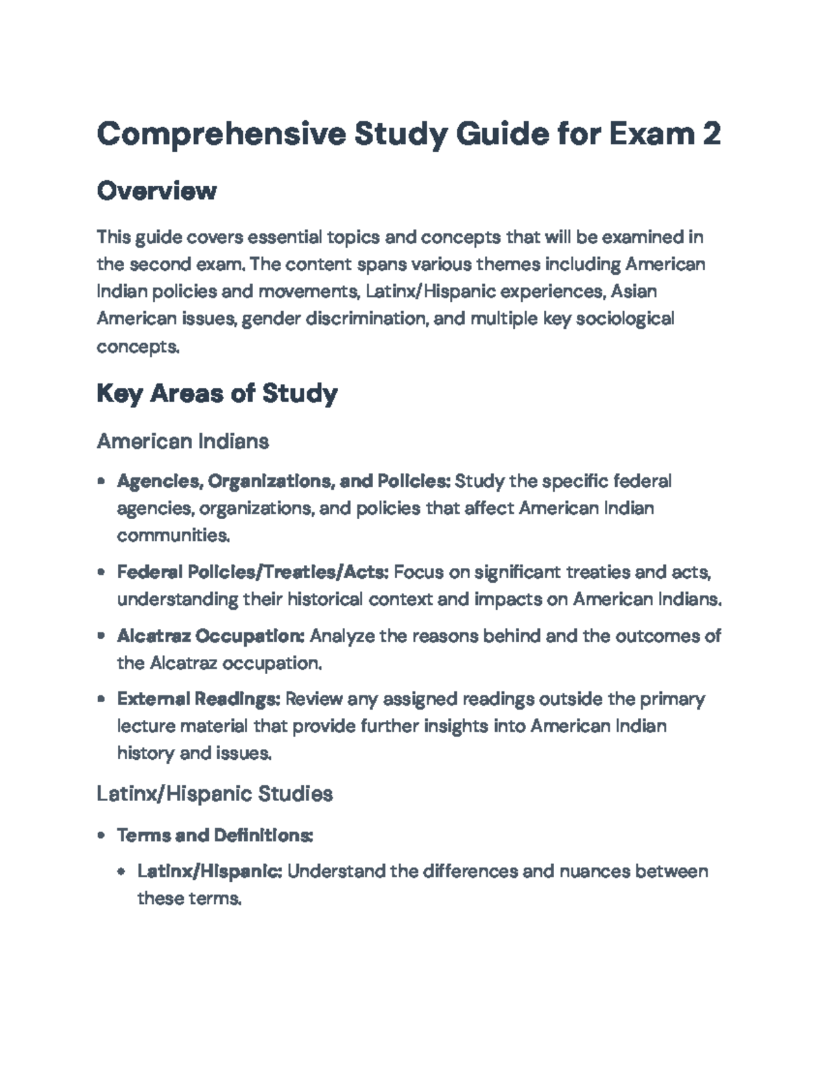 Comprehensive Study Guide for SOC101: Exam 2 Topics and Concepts ...