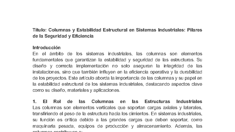 Columnas y Estabilidad Estructural en Sistemas Industriales - Ejemplo 5 ...