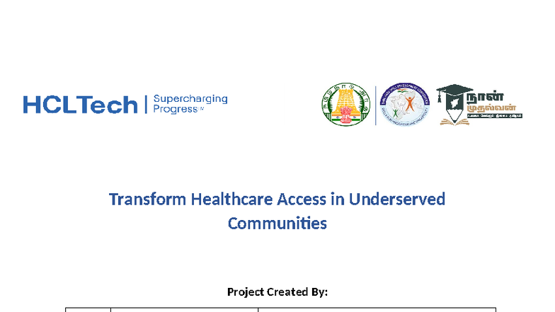 Transforming Healthcare Access in Underserved Communities (DTP002 ...