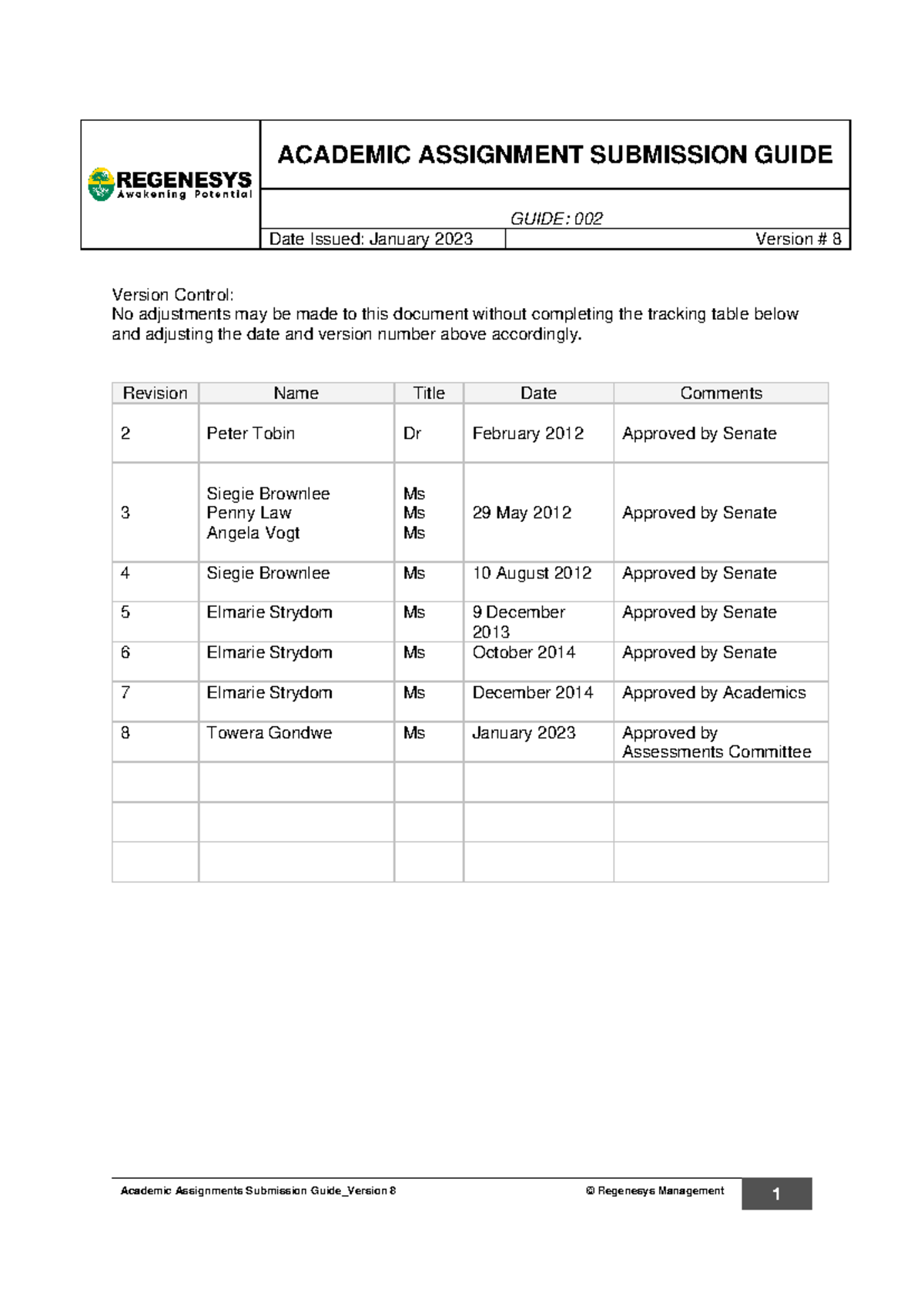 Academic Assignment Submission Guide: Version 8 (GUIDE: 002) - Studocu