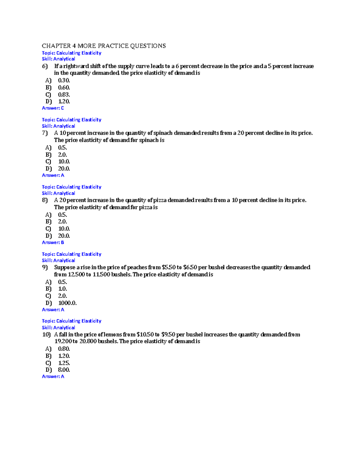 Chapter 4 MORE Practice Questions-1 - CHAPTER 4 MORE PRACTICE QUESTIONS ...