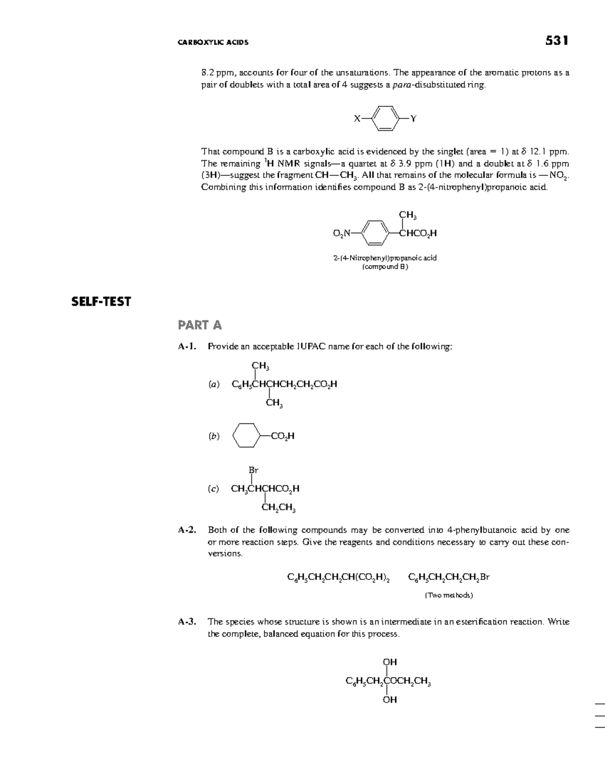 531 Organic Chemistry: Carboxylic Acids & NMR Analysis - Studocu