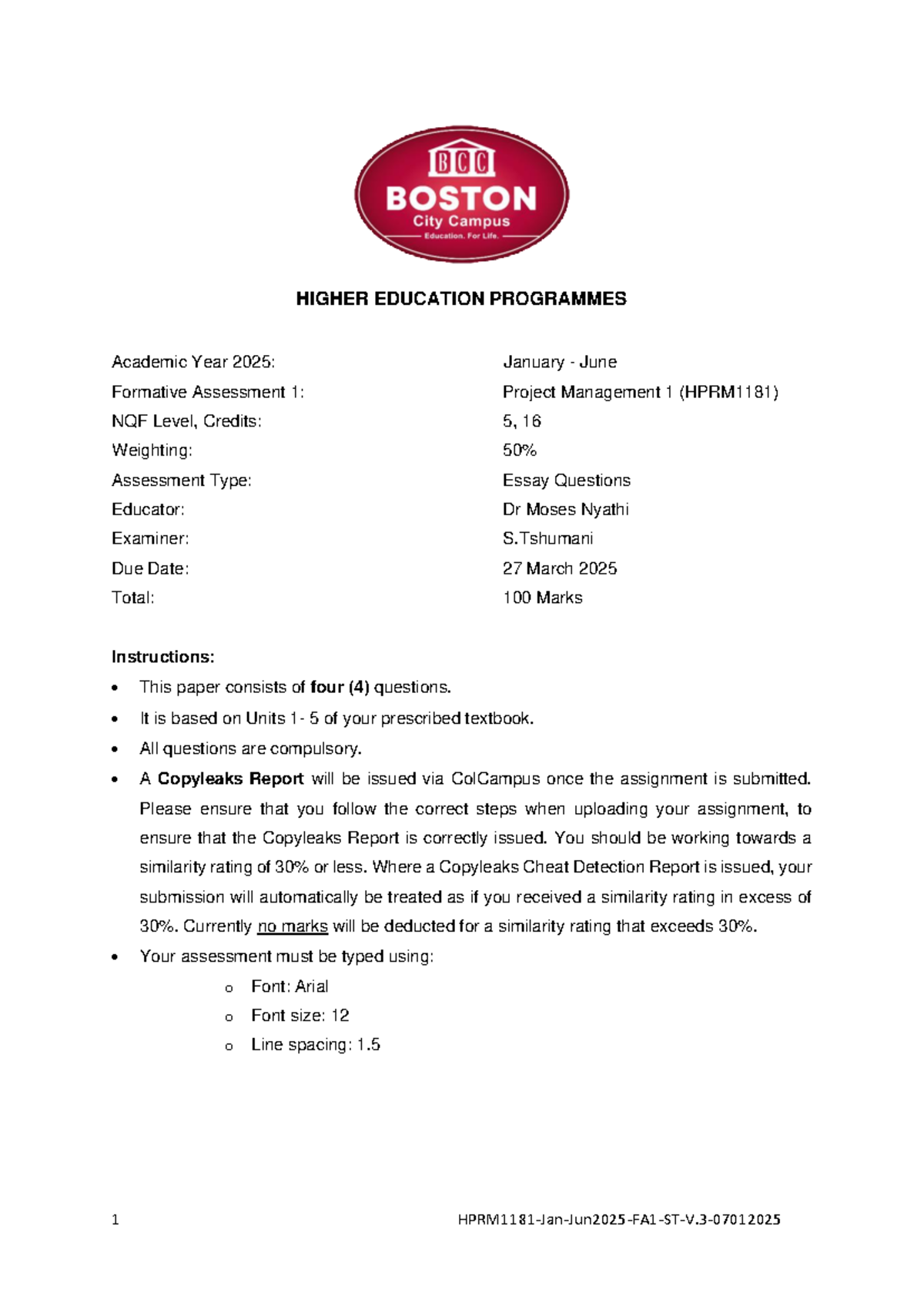 HPRM1181 Jan-Jun2025 FA1 - 1 HPRM1181-Jan-Jun202 5 - FA1-ST-V. 3 ...