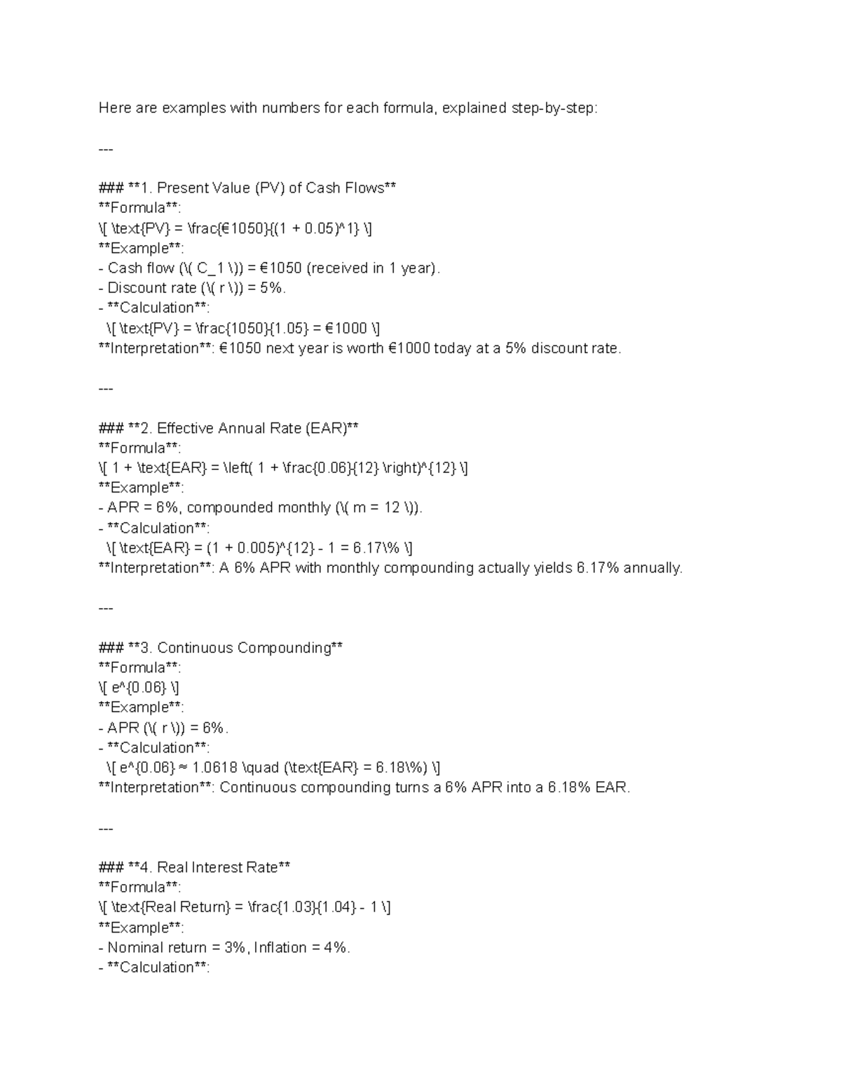 Examples of Financial Formulas: Present Value, Bond Pricing, and YTM ...