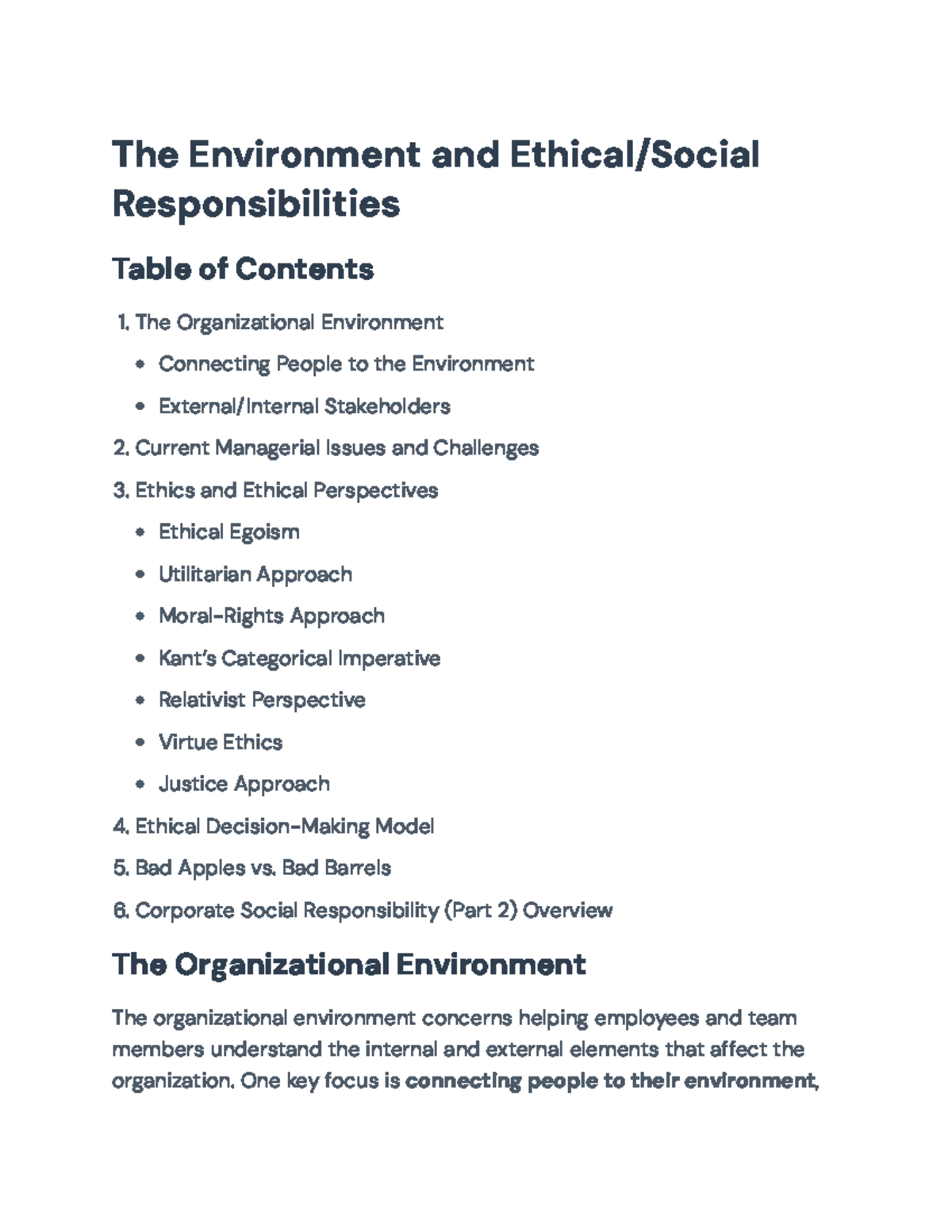 Ethics and Environmental Responsibilities: A Comprehensive Guide - The ...