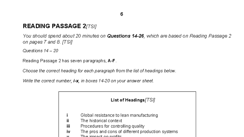 Lean Production - IELTS Reading Passage 2 Analysis - Studocu