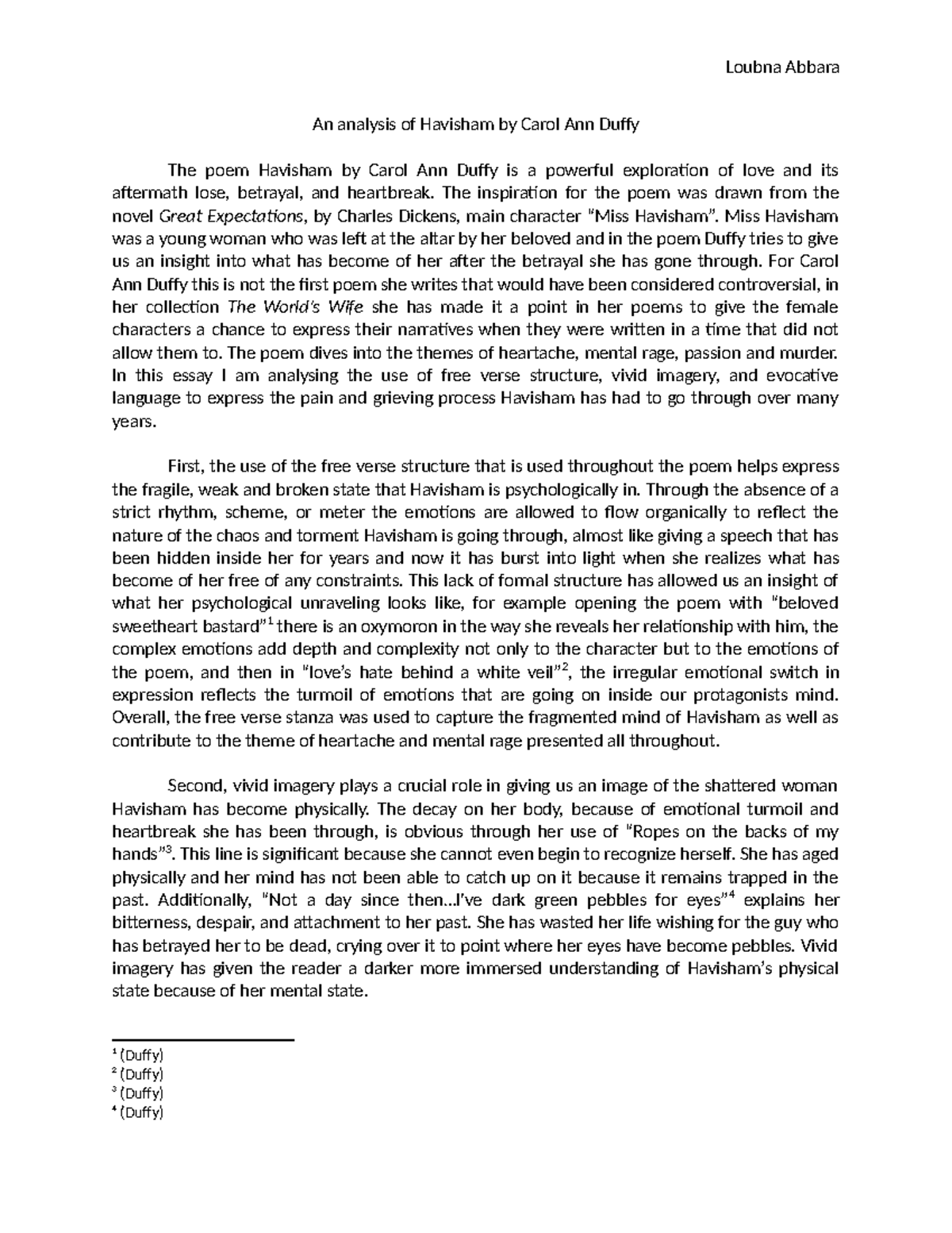 An Analysis of Havisham by Carol Ann Duffy: Themes & Language - Studocu