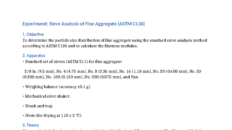 ASTM C136 Fine Aggregate Complete Sieve Set - Experiment: Sieve ...