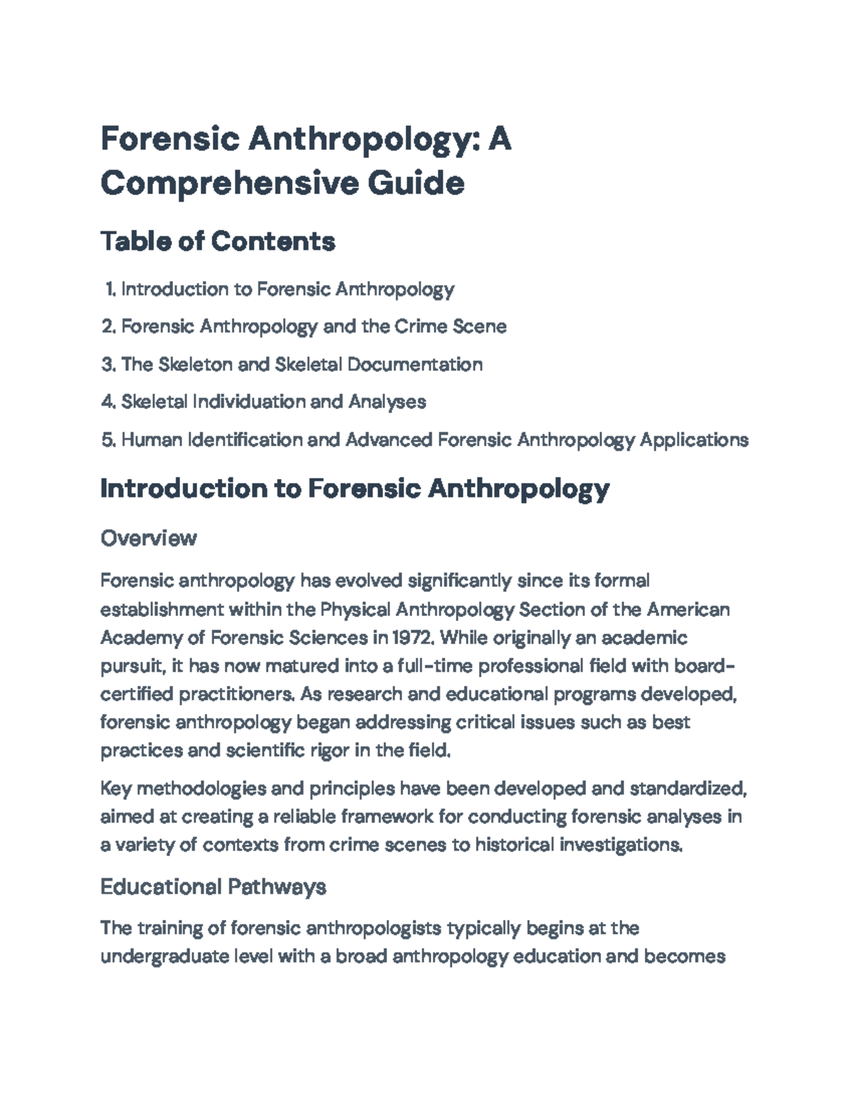 Forensic Anthropology: Key Concepts and Practices in the Field ...