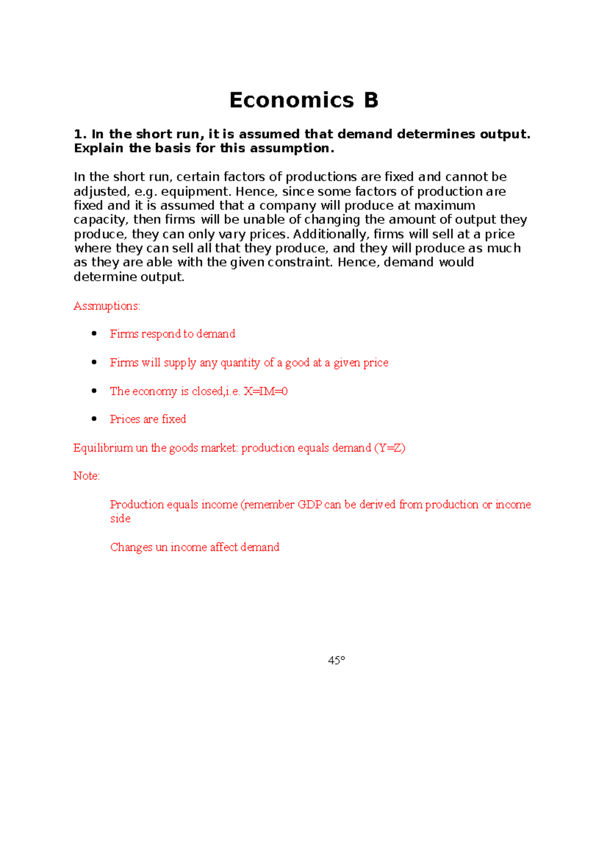 Intermediate Economics - Chapter 1: Demand, Output, and Equilibrium ...