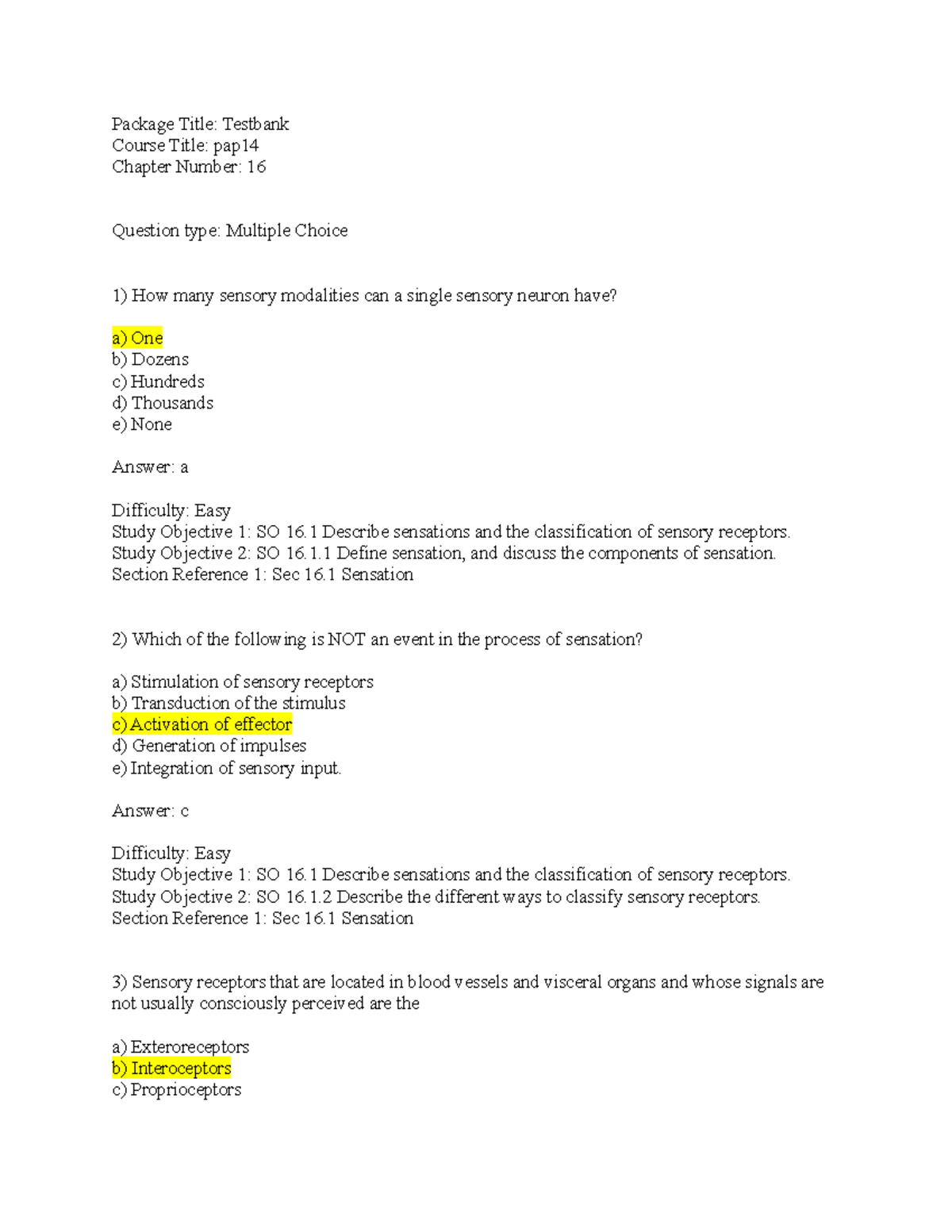 TB 16 - highlights - Practice questions for chapter 16 BIOL 235 Very ...