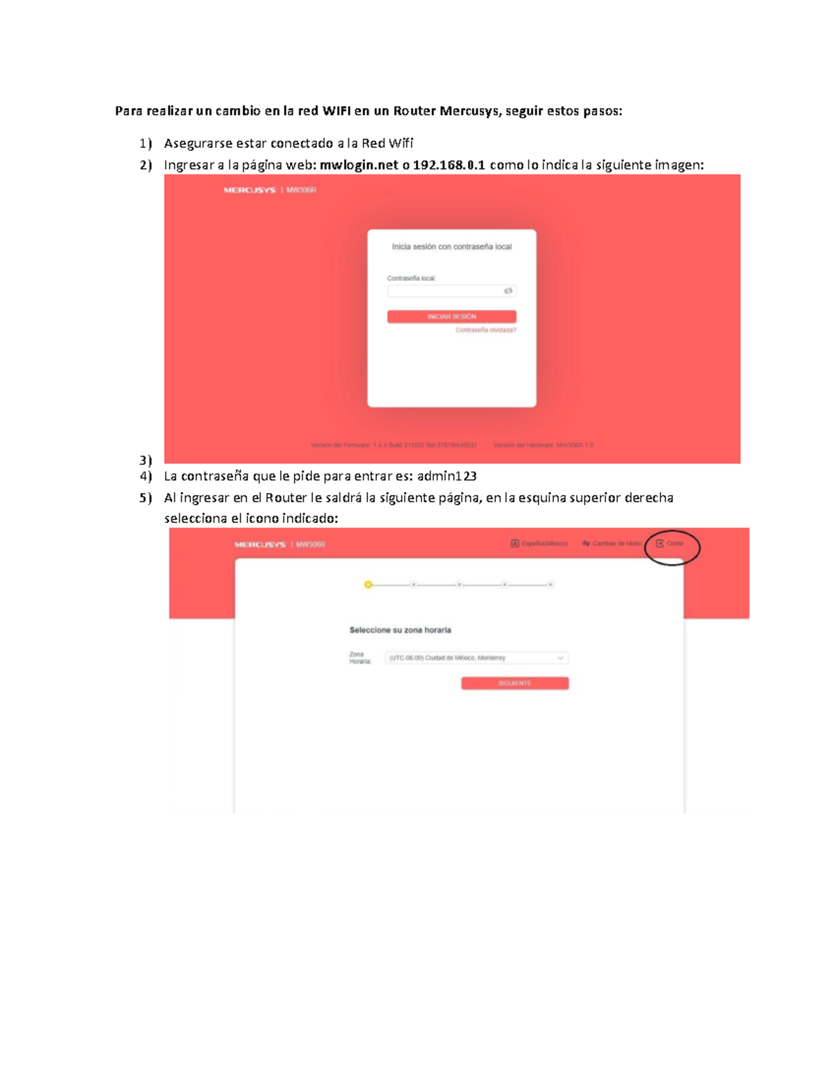 Guia para realizar cambio de clave en Router Mercusys - Para realizar ...