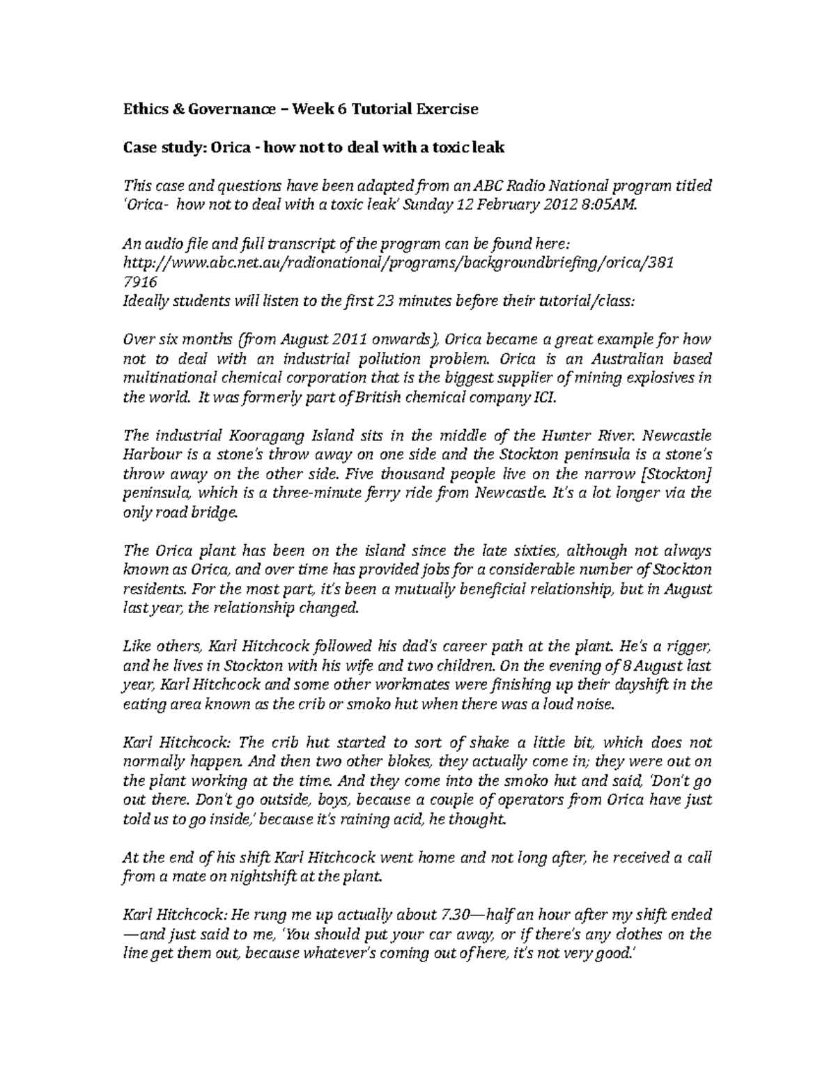 Week 6 Tutorial Exercise(1) - Ethics & Governance – Week 6 Tutorial ...