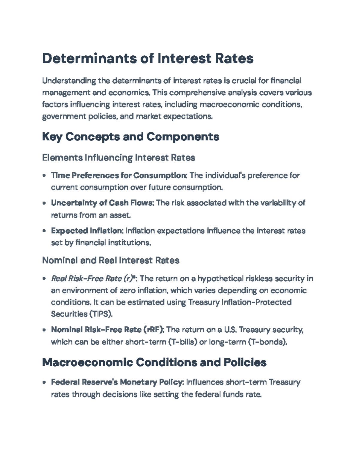 Determinants of Interest Rates: Key Influencing Factors Explained - Studocu