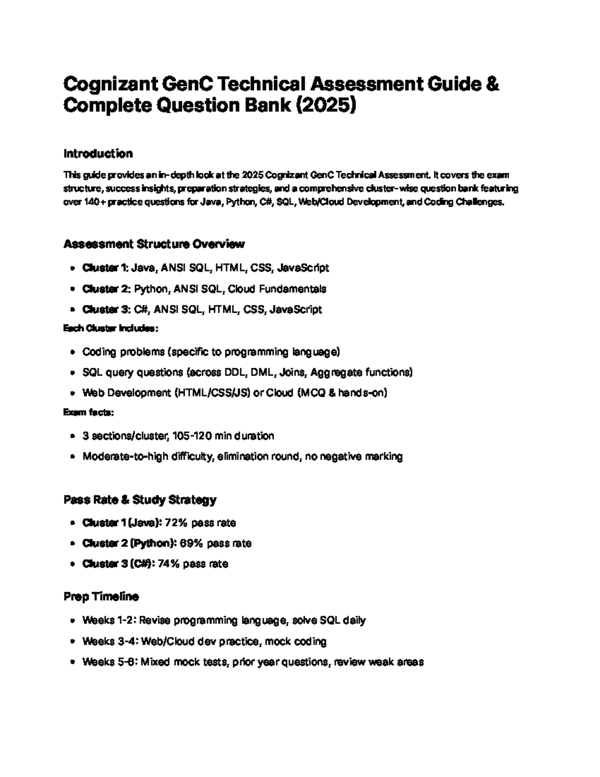 Cognizant GenC Technical Assessment Guide: Complete Q&A Bank (2025 ...