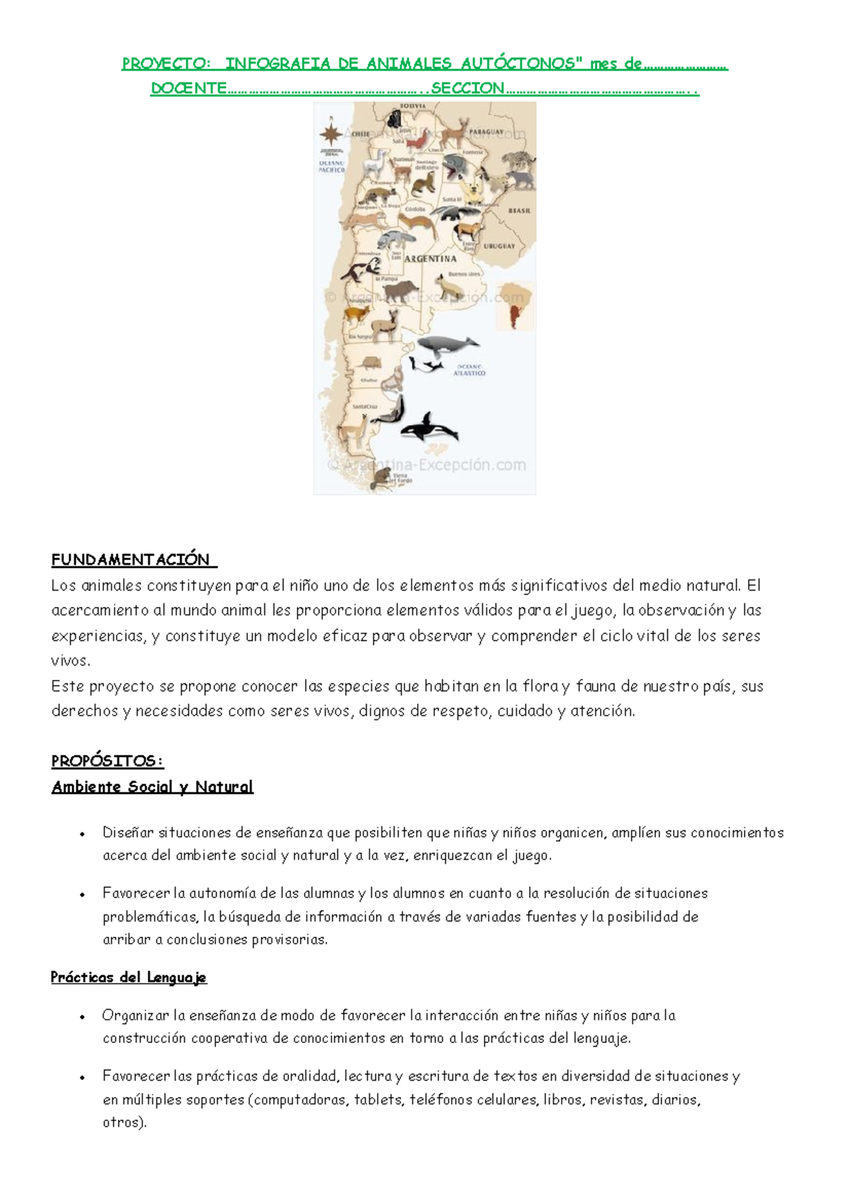 Infografía de Animales Autóctonos - Proyecto Educativo - Studocu