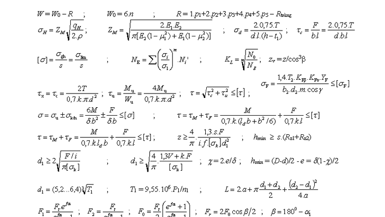 CT - Engineering Mechanics Formulas and Equations - Studocu