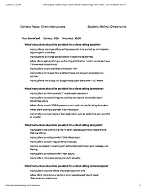 Respiratory System Drugs - Pharmacology Study Cards (ATI) - Content ...