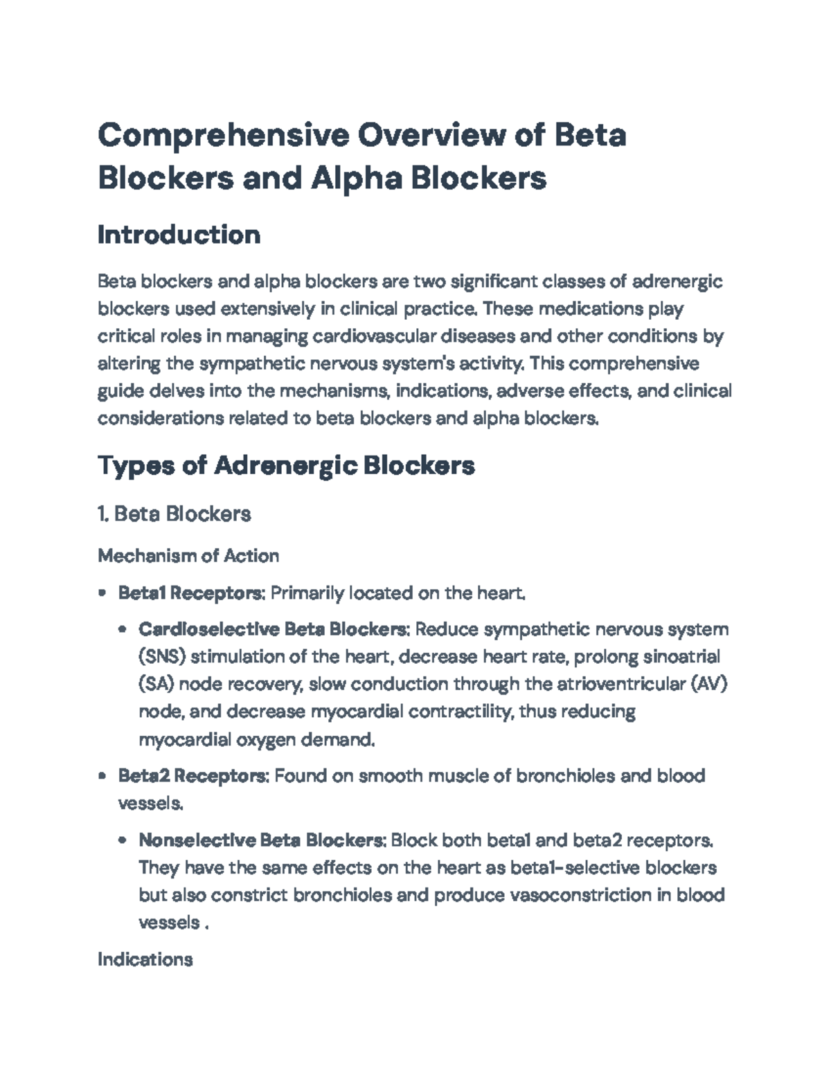 Comprehensive Guide to Beta and Alpha Blockers in Clinical Practice ...