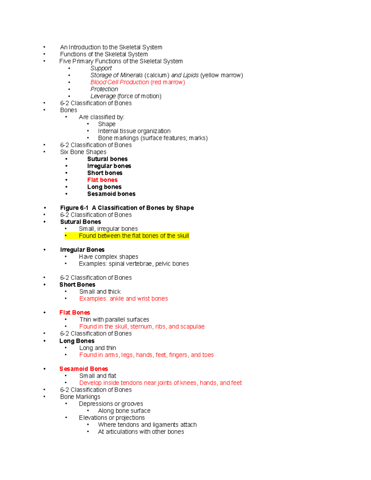 Study guide for EXAM 2 - An Introduction to the Skeletal System ...