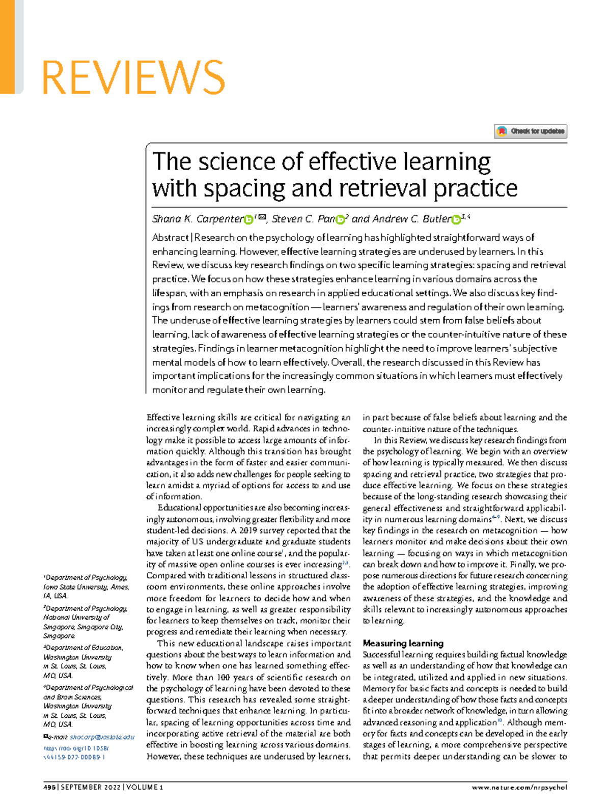 Effective Learning Strategies: Spacing & Retrieval Practice Insights ...