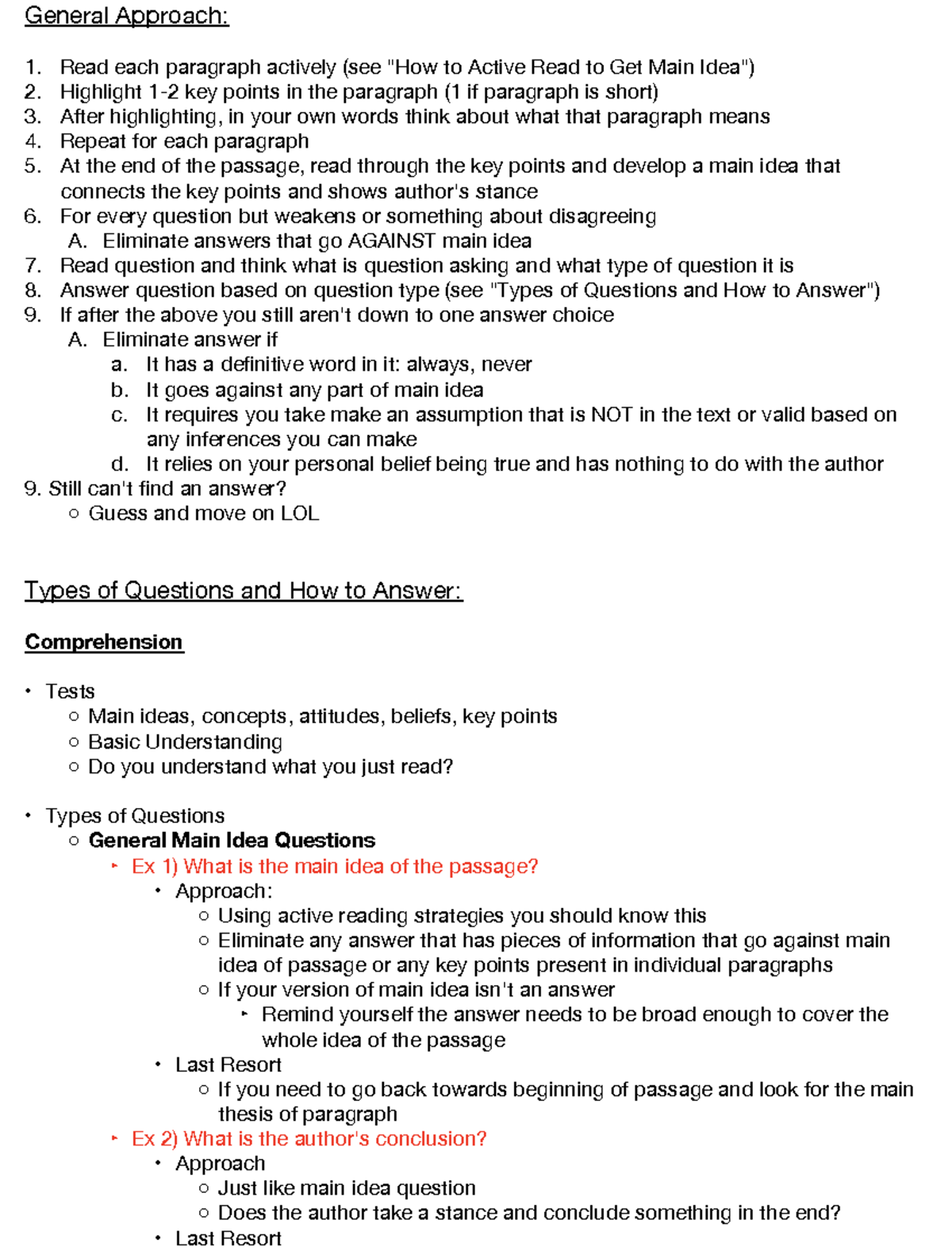 CARS Strategy Guide - General Approach: Read each paragraph actively ...