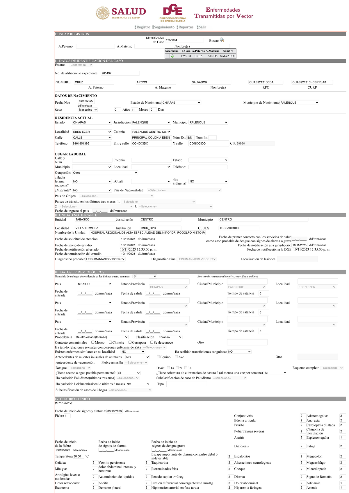 TAB SSA EETV - Leishmaniasis Visceral Case Study: Salvador Arcos 2023 ...