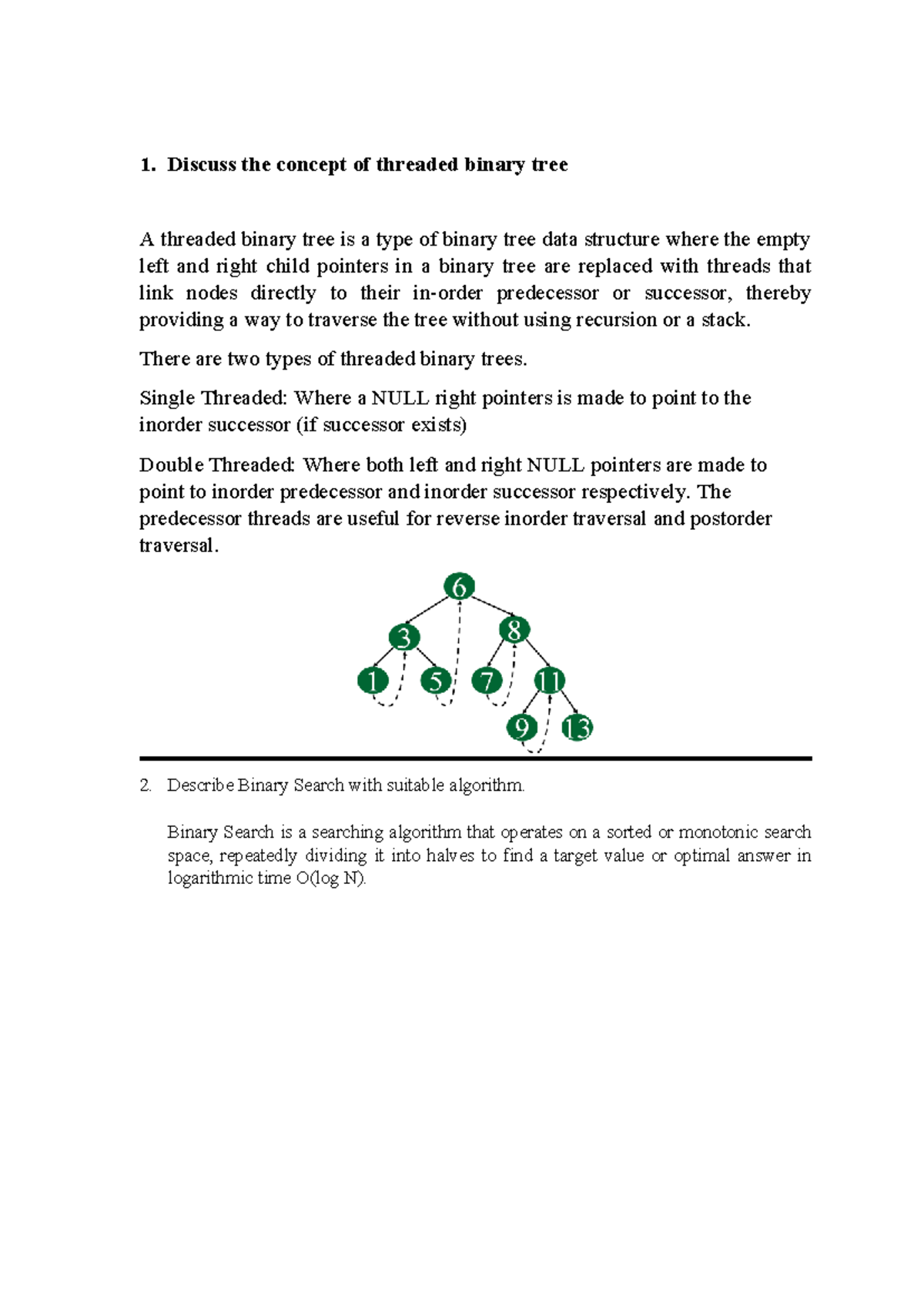 CS101: Threaded Binary Trees, Binary Search & Graph Representations ...